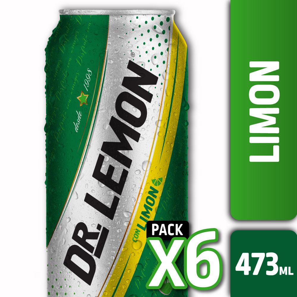 Dr Lemon con Limón Lata 473ml pack x 6