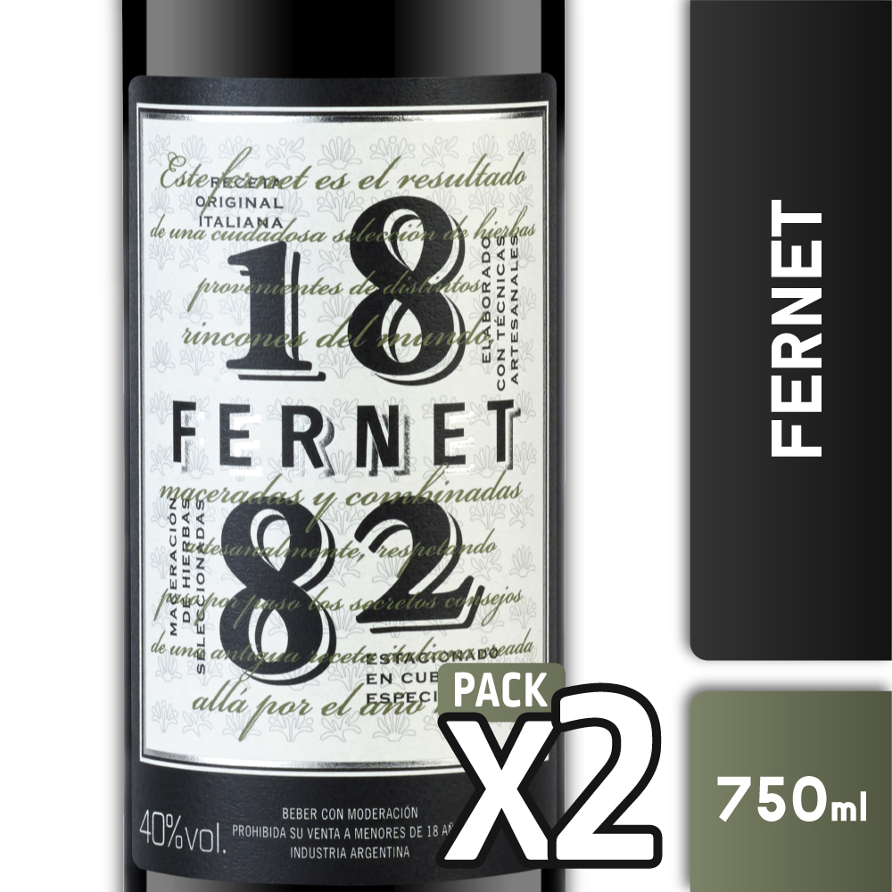 Fernet 1882 750 ml Pack x 2